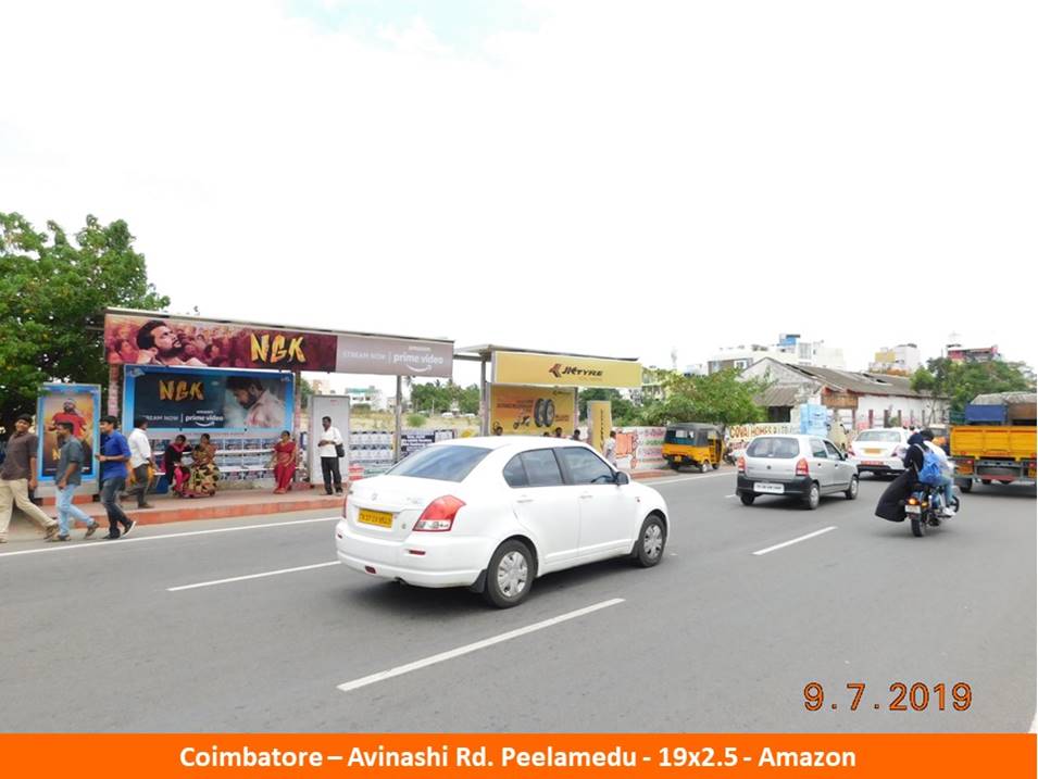Bus Stop Advertising in Avinashi Road Peelamedu Coimbatore, TN