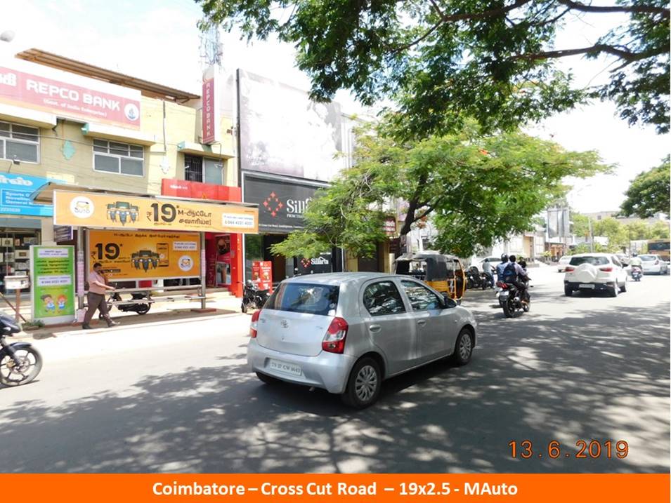 Bus Stop Advertising in Cross Cut Road Coimbatore, TN