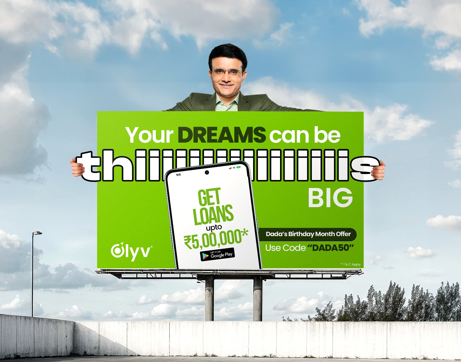 Olyv Launches First OOH Campaign in Kolkata Featuring Sourav Ganguly